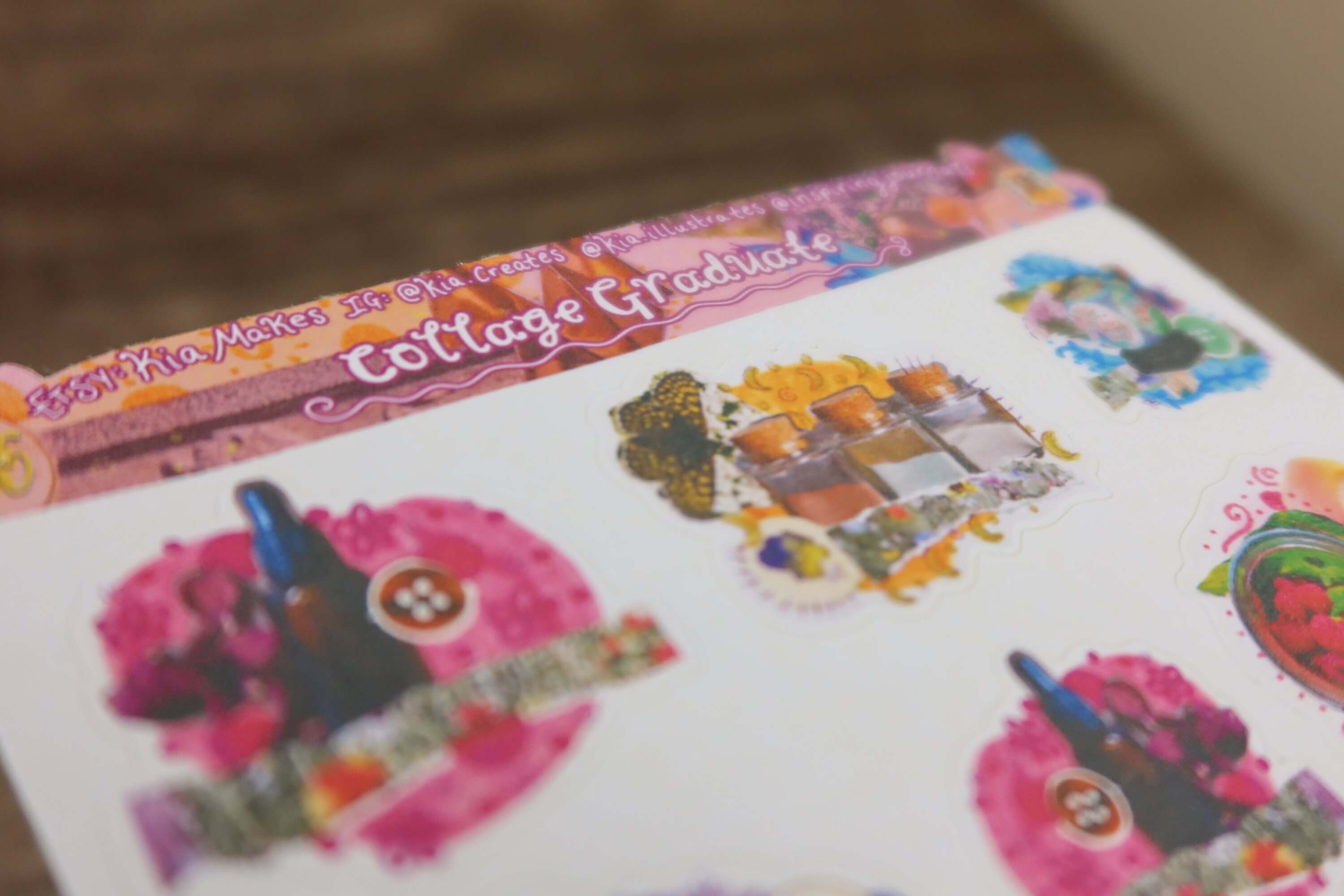 Collage Sticker Sheet | Mixed Media Sticker Sheet • Kia Creates