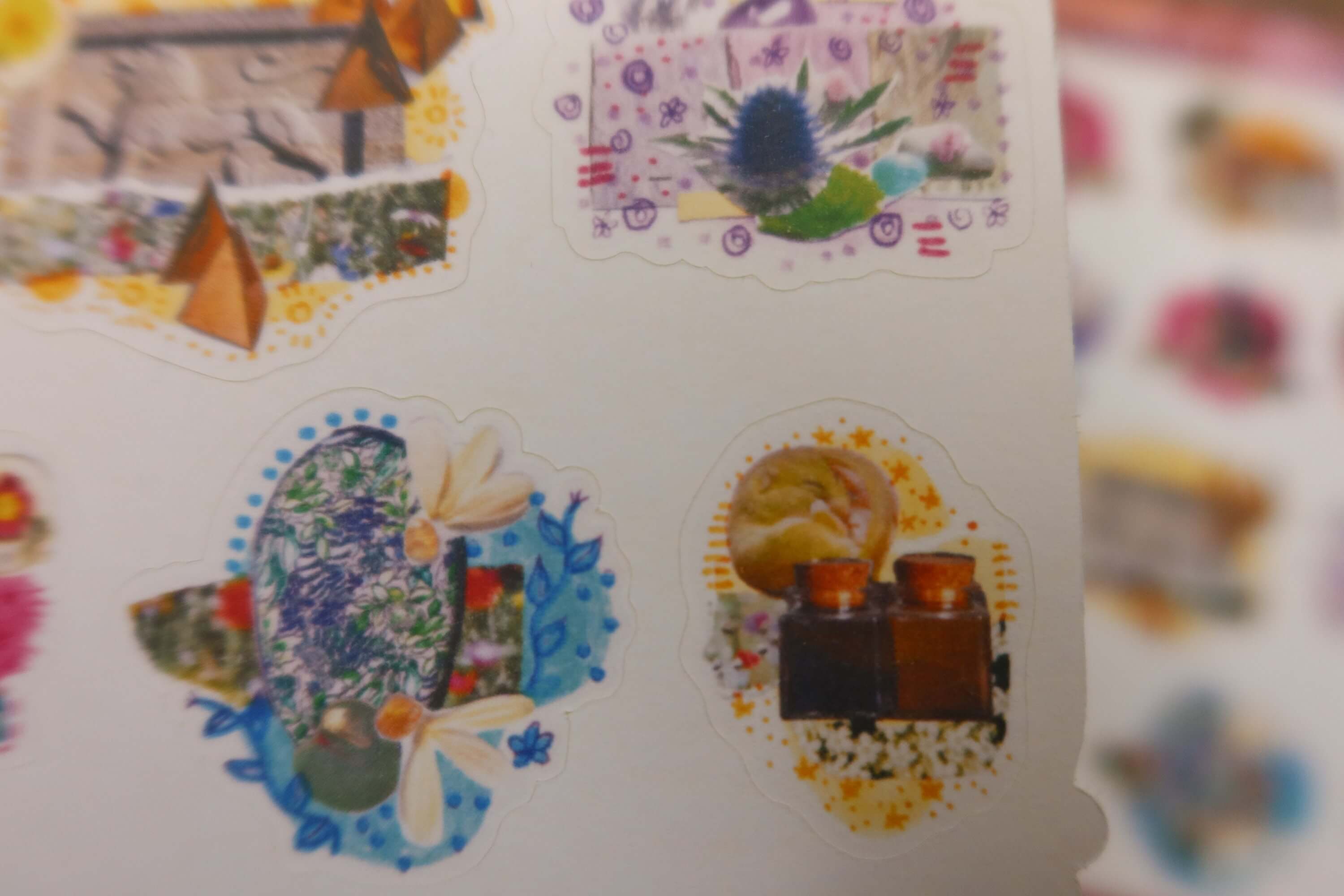 Collage Sticker Sheet | Mixed Media Sticker Sheet • Kia Creates