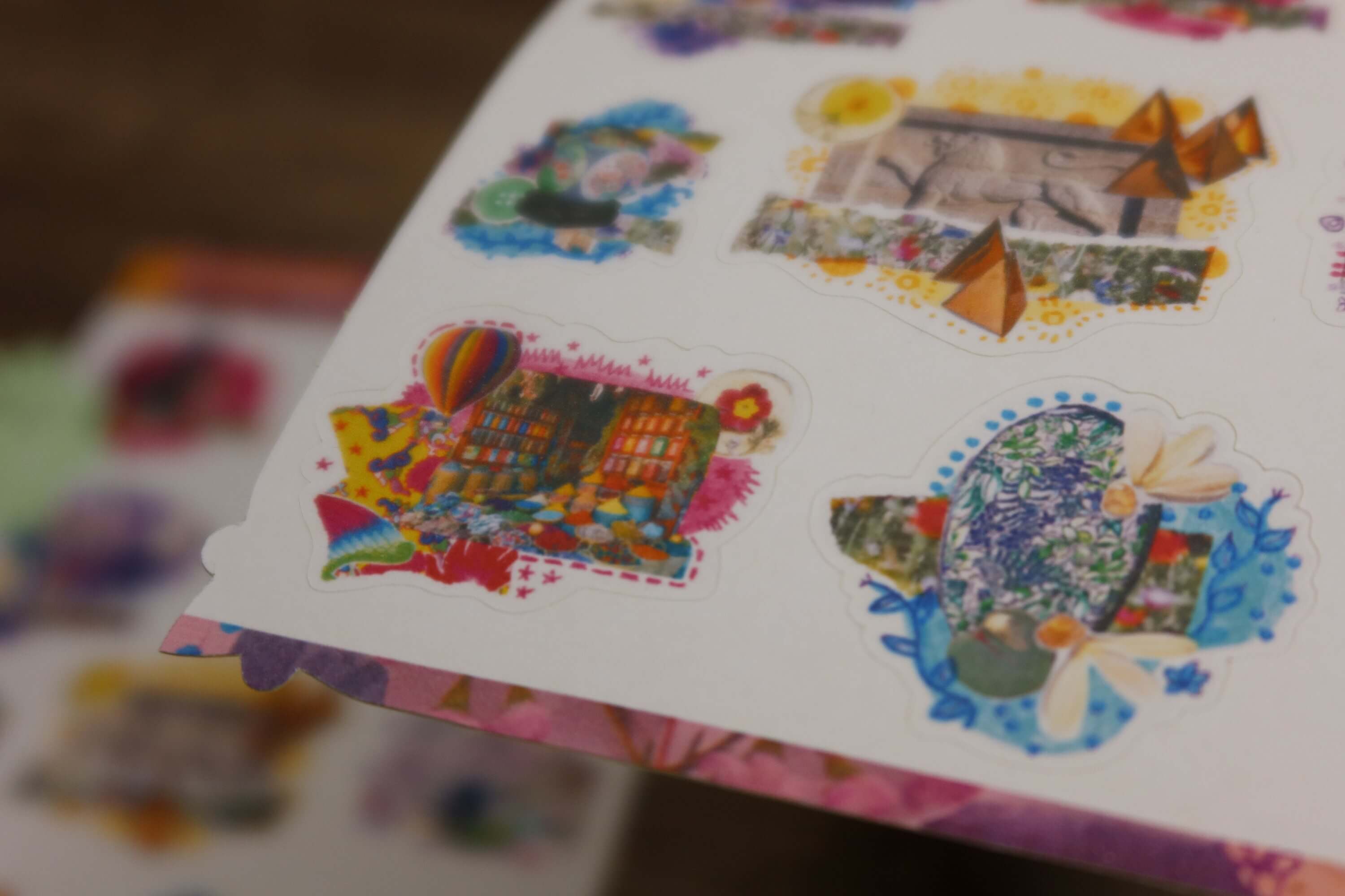 Collage Sticker Sheet | Mixed Media Sticker Sheet • Kia Creates