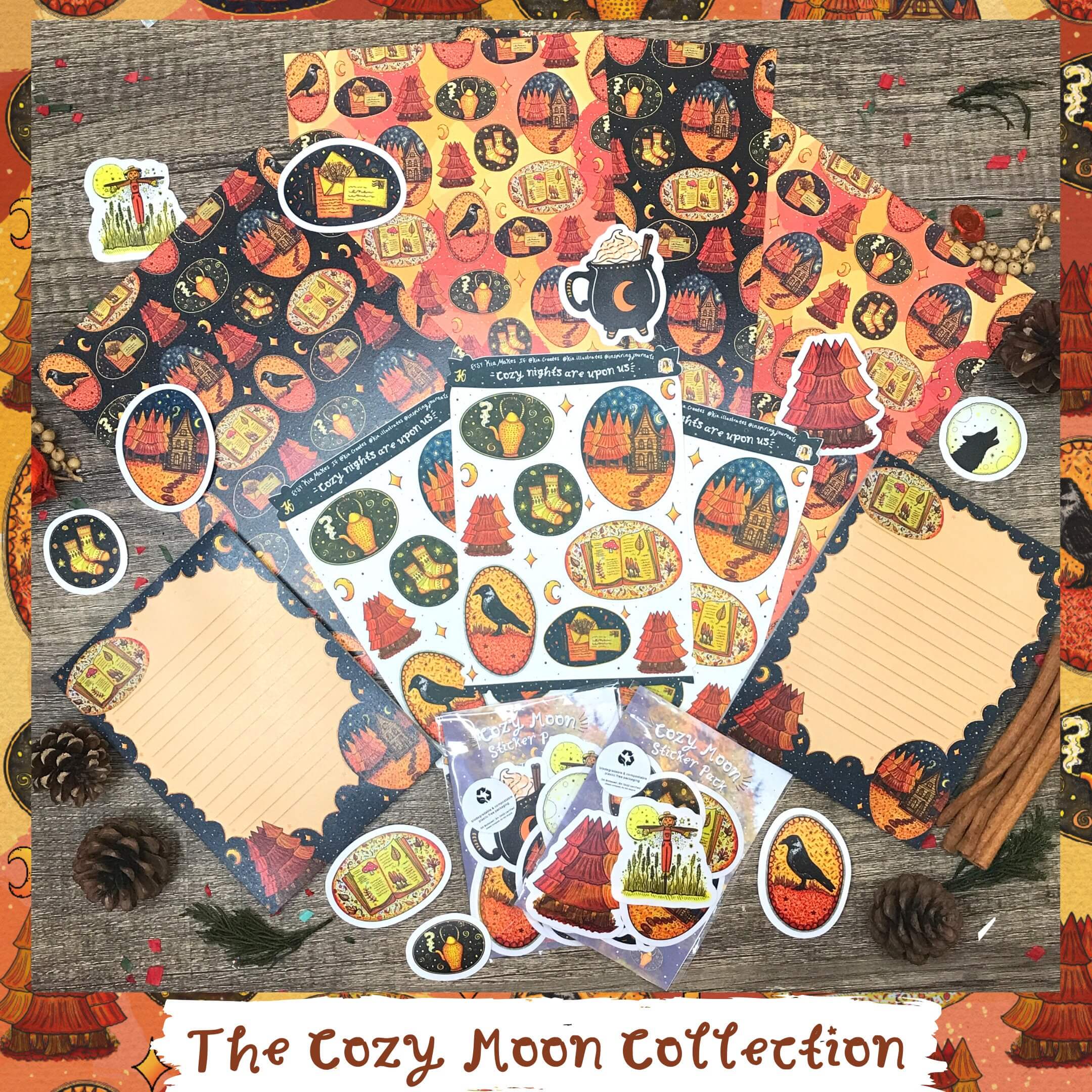 Cozy Moon Paper | A5 Patterned Paper • Kia Creates