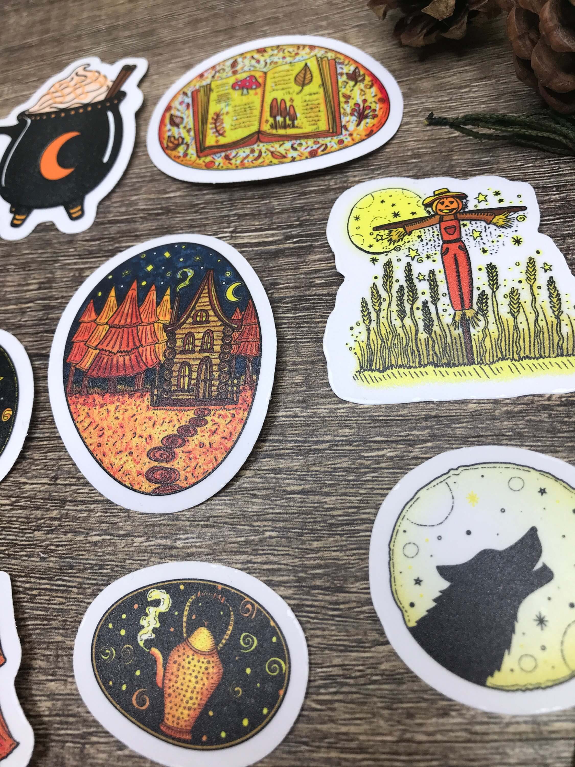 Cozy Moon Stickers | Transparent Witchy Sticker Pack • Kia Creates