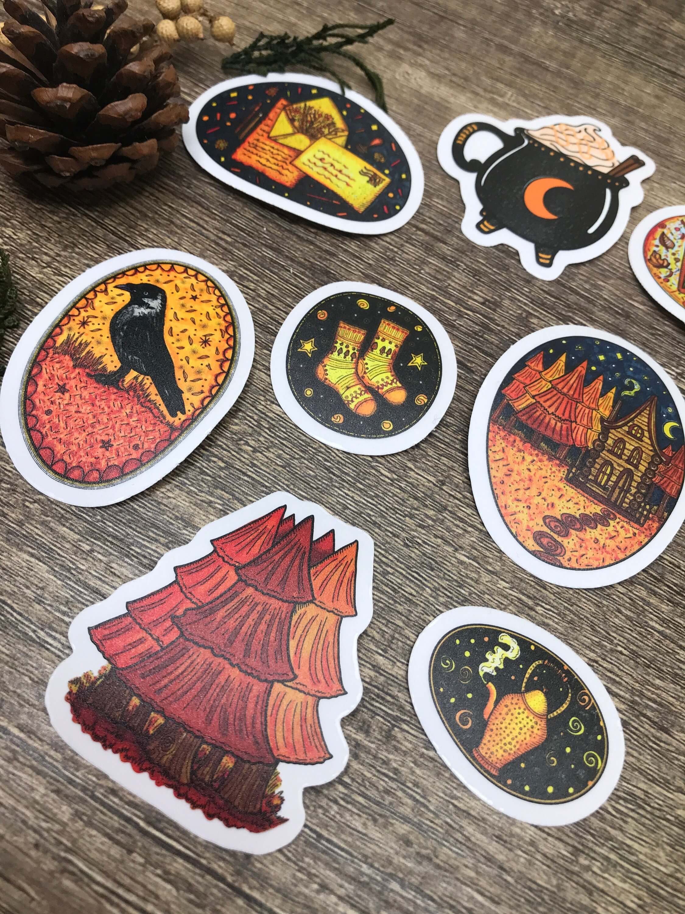 Cozy Moon Stickers | Transparent Witchy Sticker Pack • Kia Creates