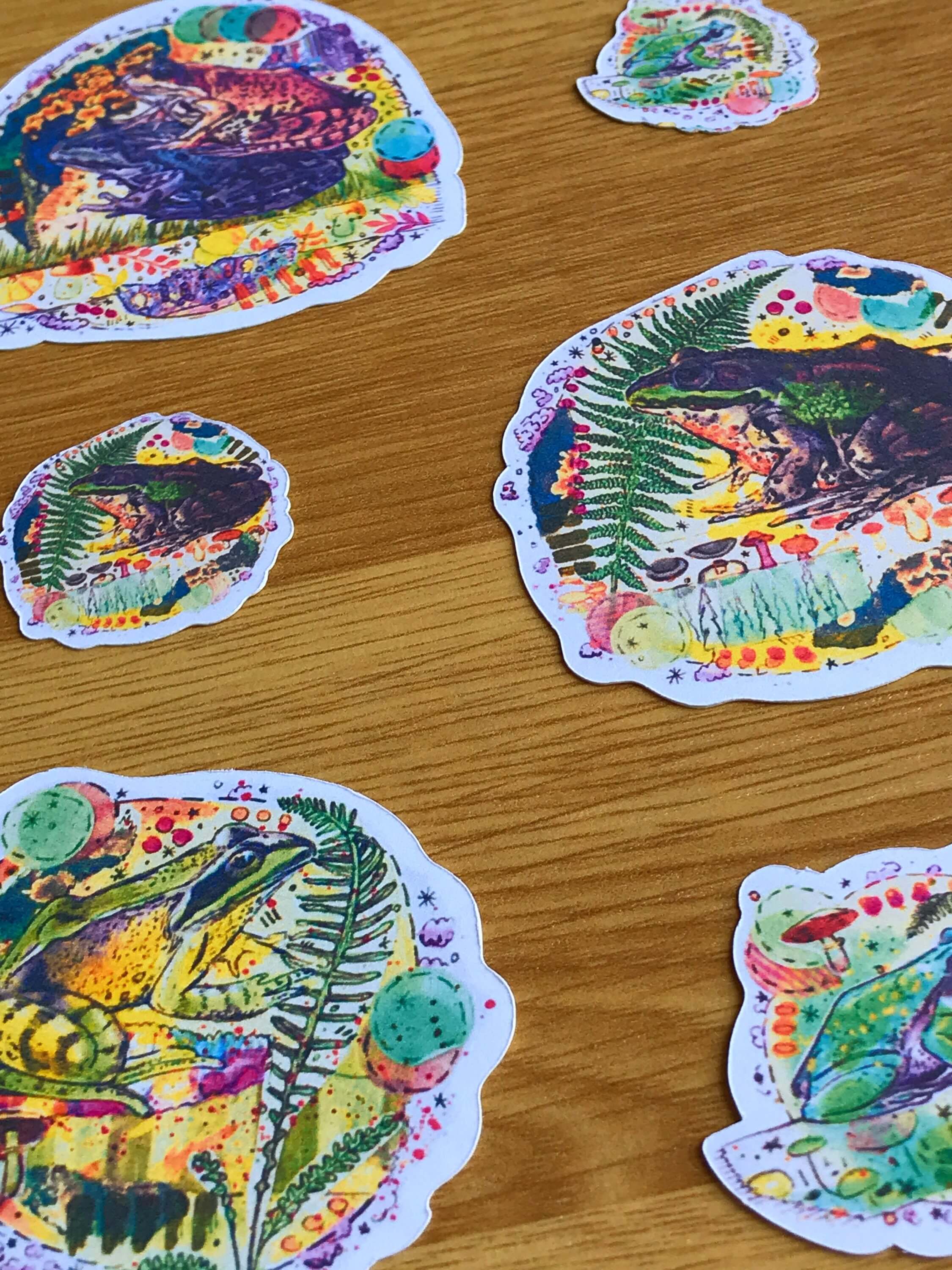 Frog Collage Stickers | Cottagecore Stickers • Kia Creates