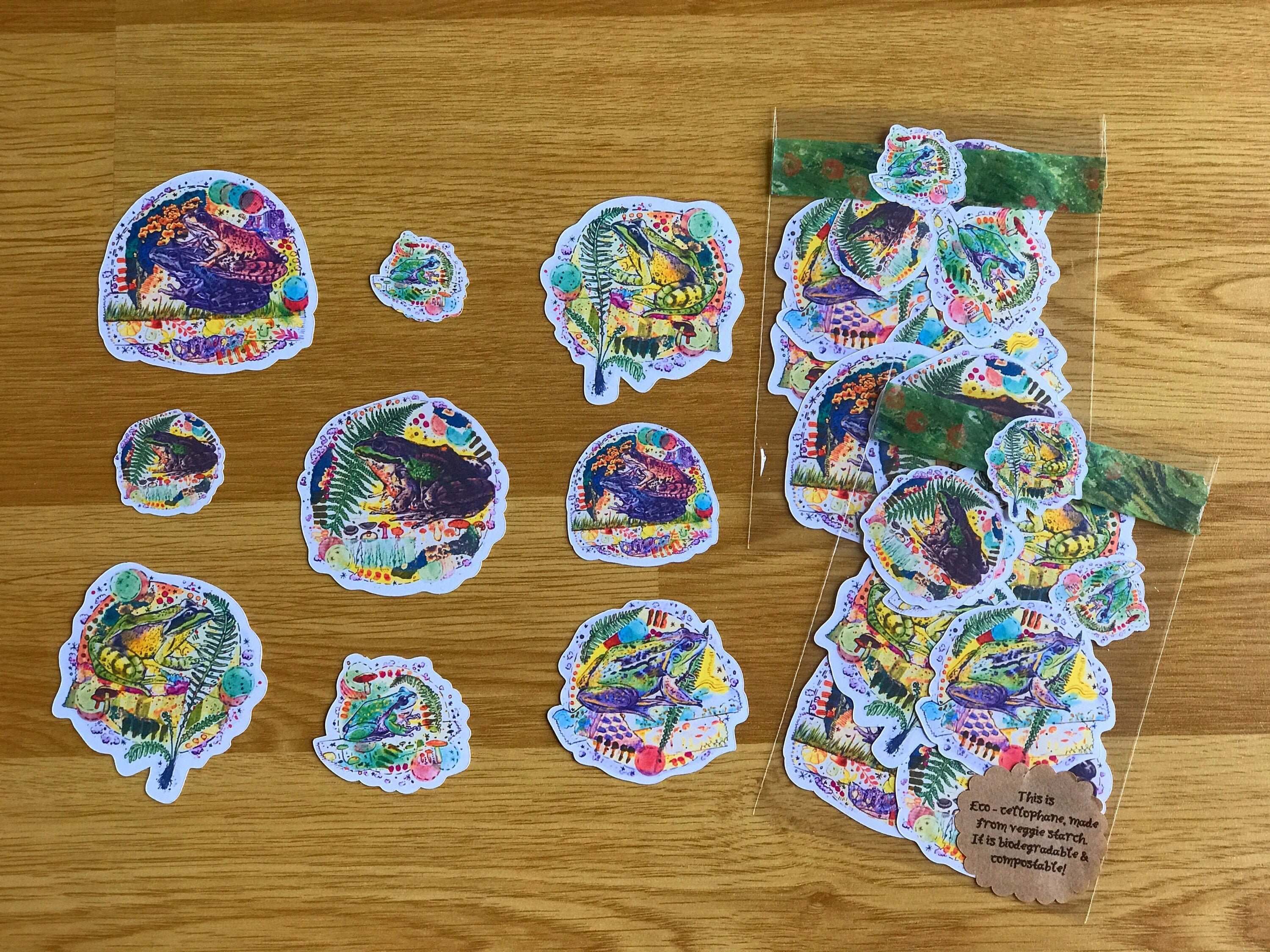 Frog Collage Stickers | Cottagecore Stickers • Kia Creates