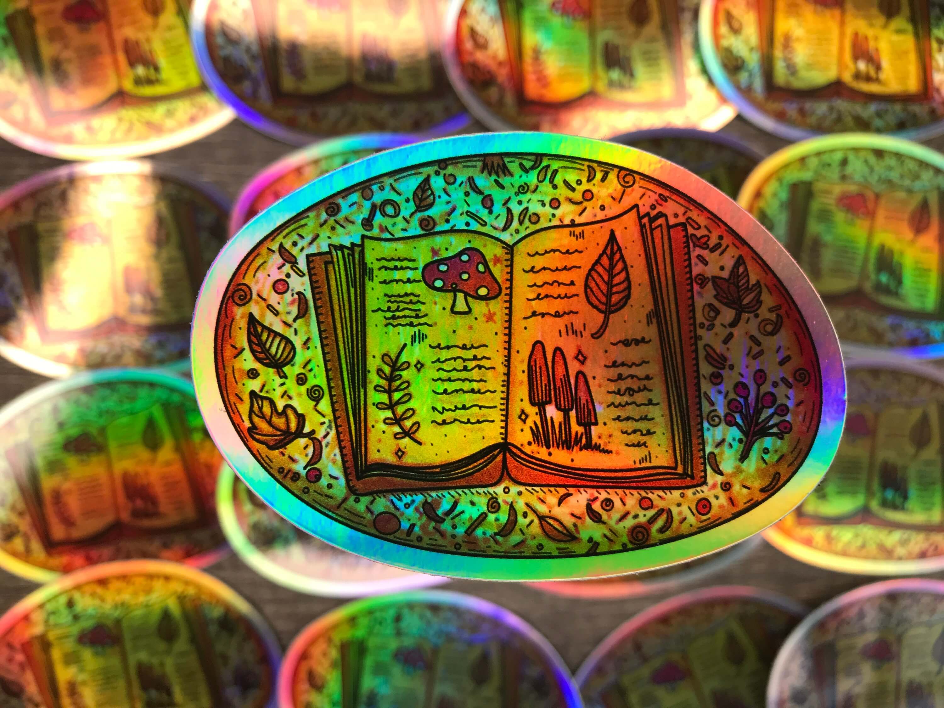 Holographic Journal Sticker | Holographic Book Sticker • Kia Creates