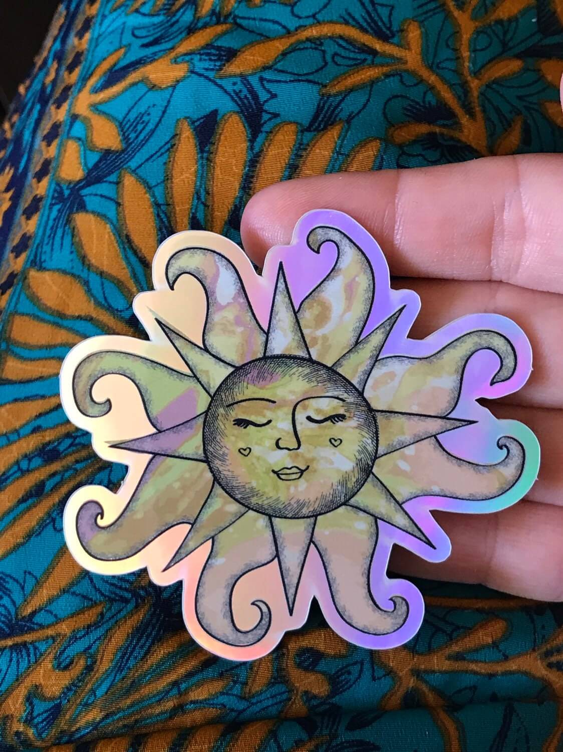 Holographic Sun Sticker | Holographic Laptop Sticker • Kia Creates