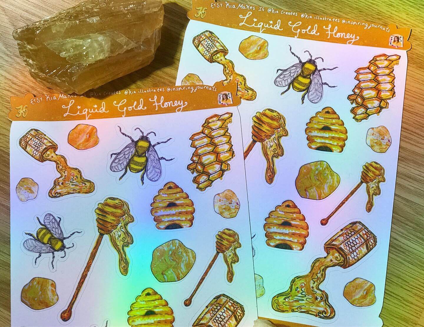 Honey Sticker Sheet | Honey Planner Stickers • Kia Creates