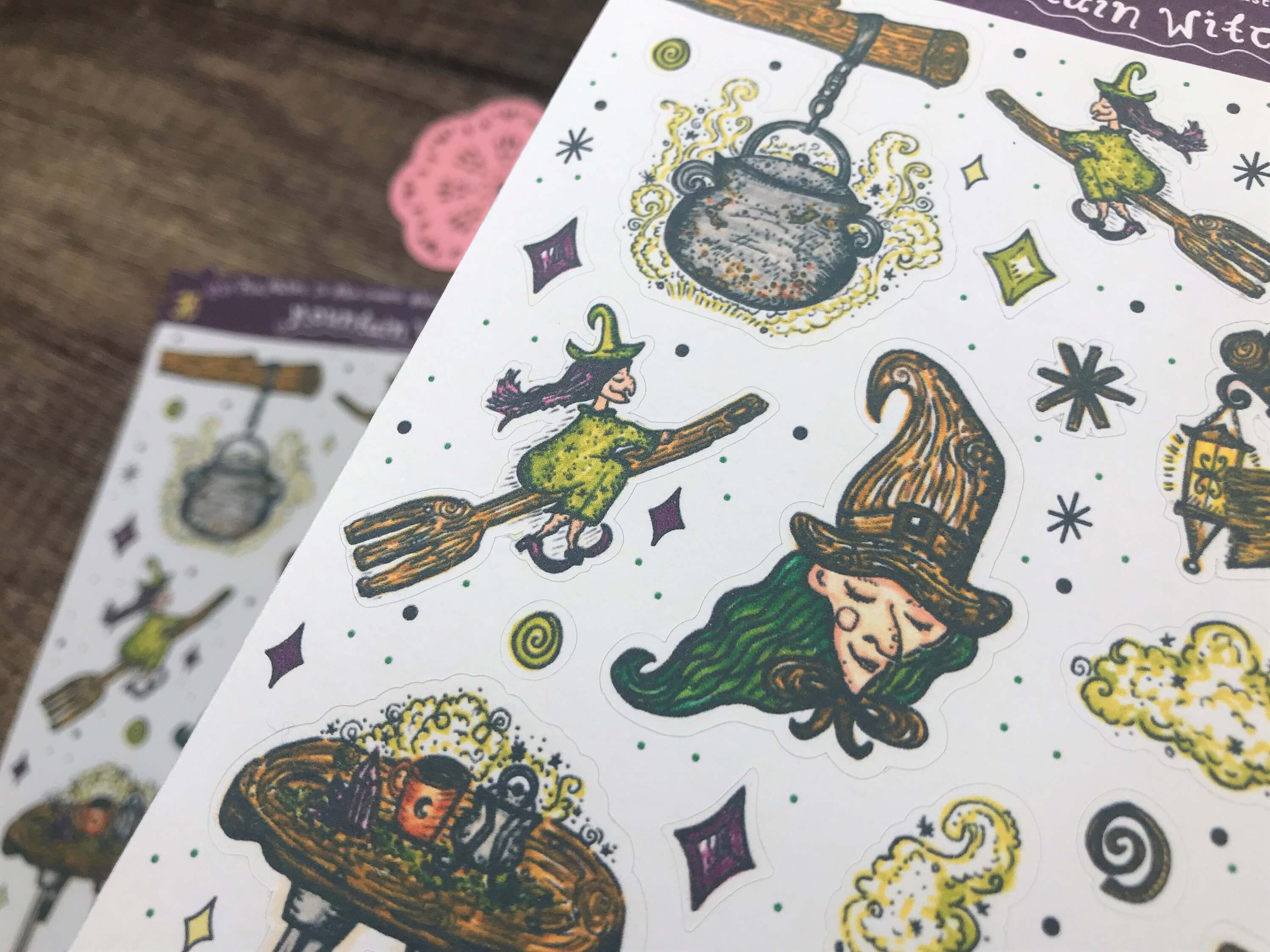 Mountain Witch Stickers | Illustrated Witches Sticker Sheet • Kia Creates