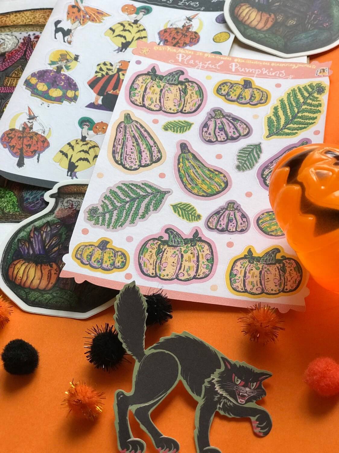 Pumpkins Sticker Sheet | 'Playful Pumpkins' Sticker Sheet • Kia Creates