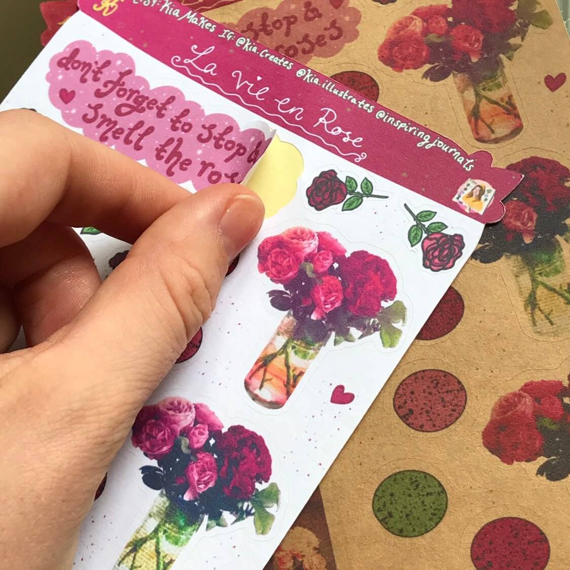 Rose Sticker Sheet | La vie en rose • Kia Creates