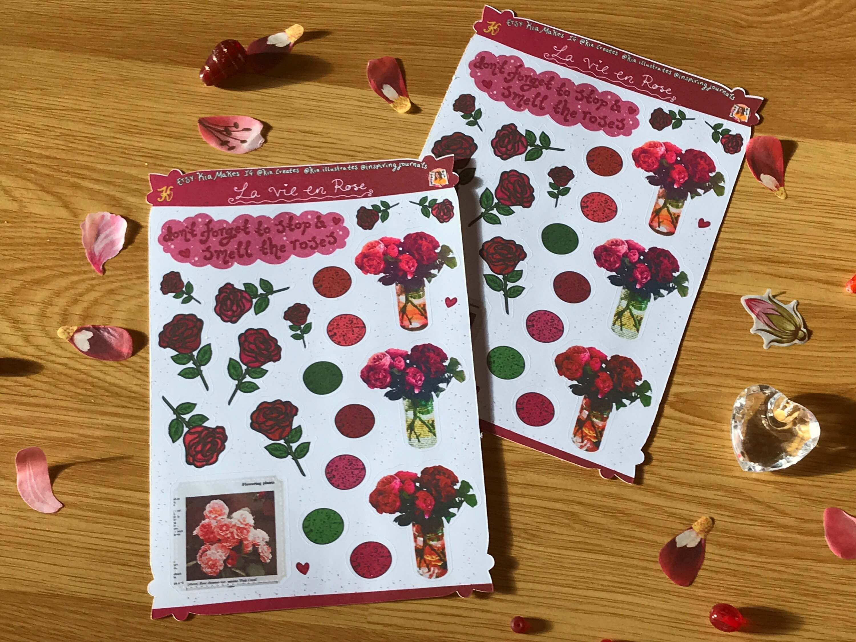 Rose Sticker Sheet | La vie en rose • Kia Creates