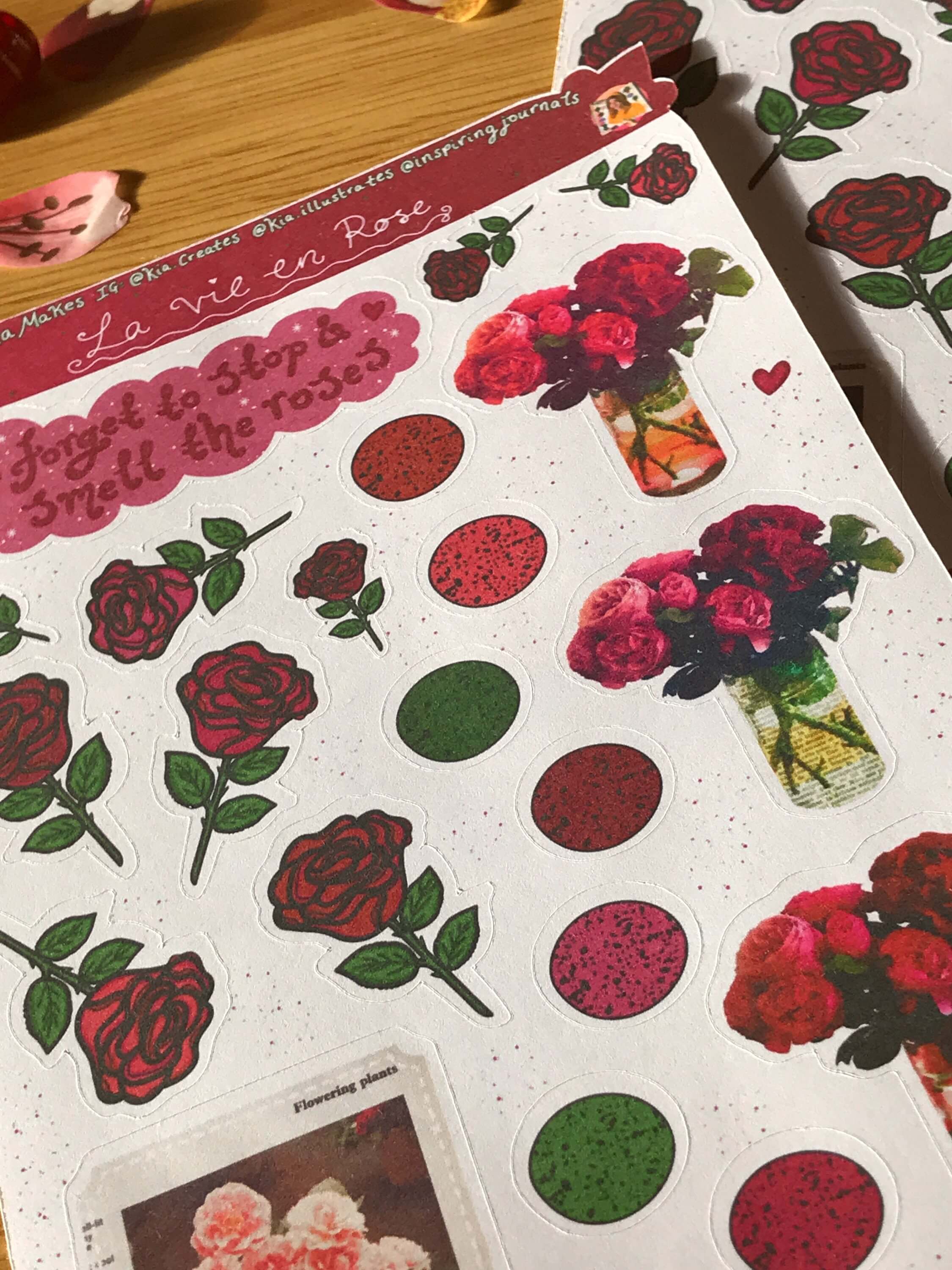 Rose Sticker Sheet | La vie en rose • Kia Creates