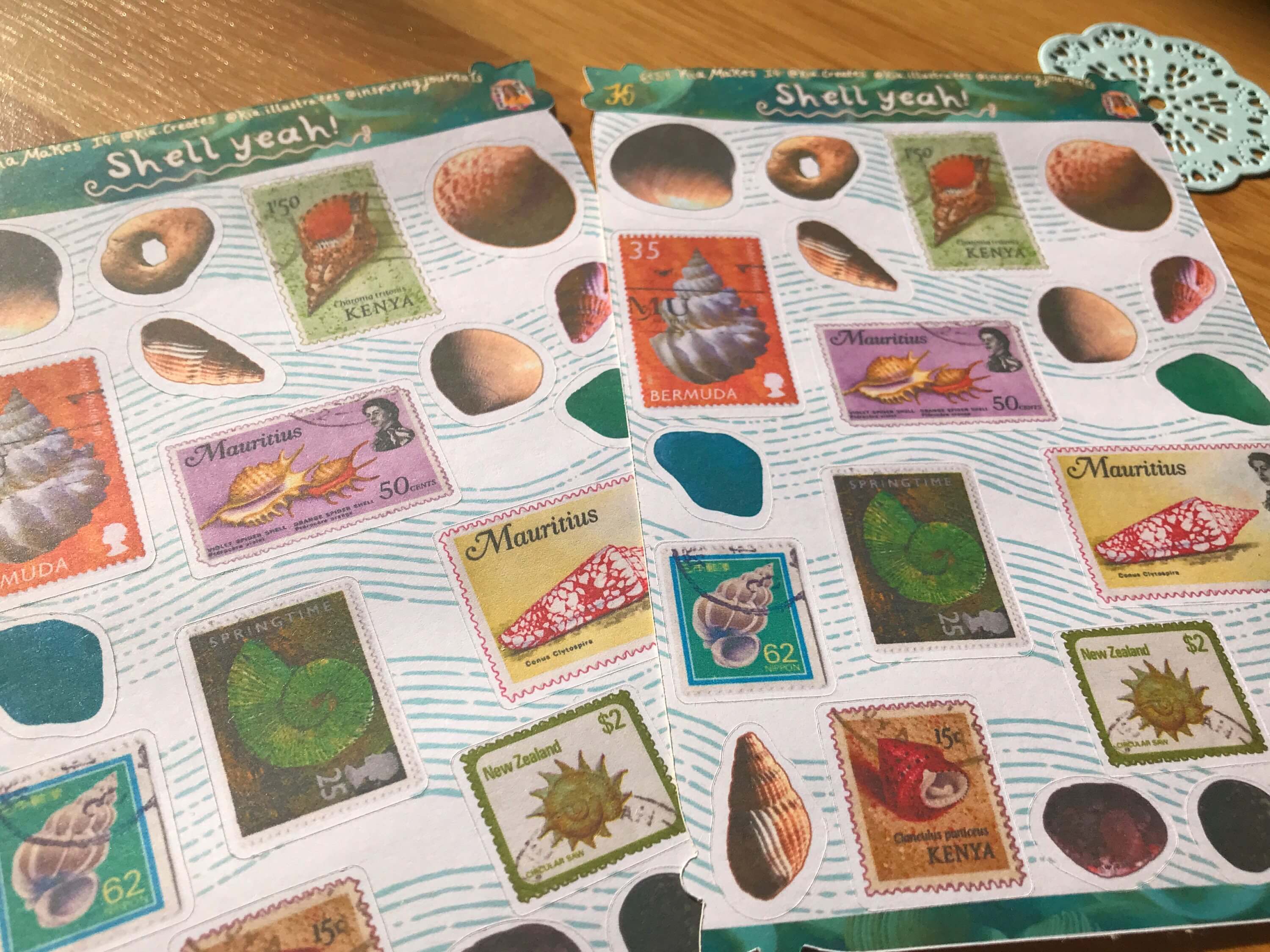 Shell Sticker Sheet | Shell Collection Stickers • Kia Creates