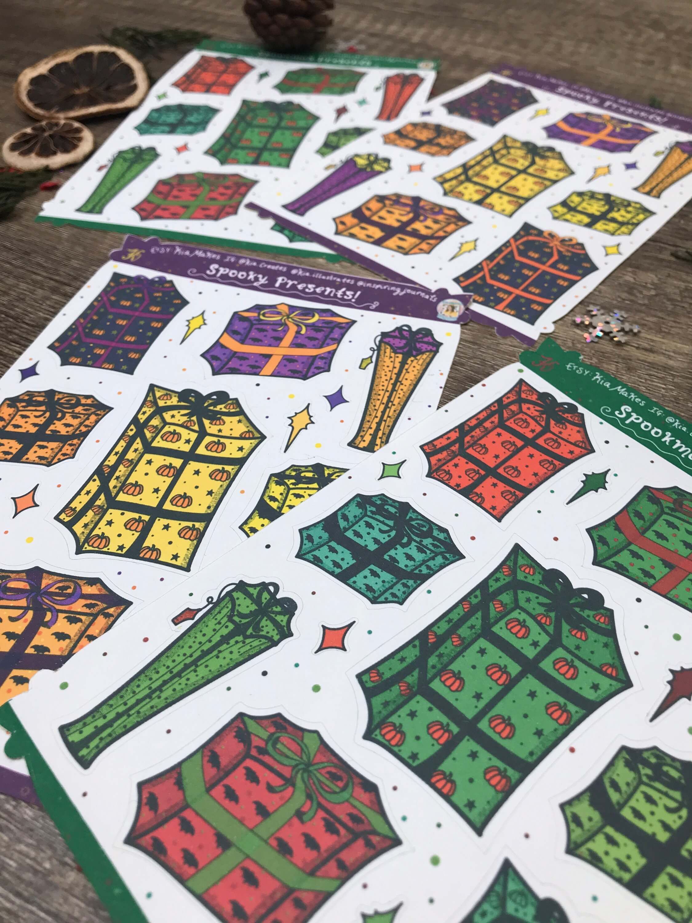 Spooky Gift Stickers | Cute Spookmas Presents • Kia Creates