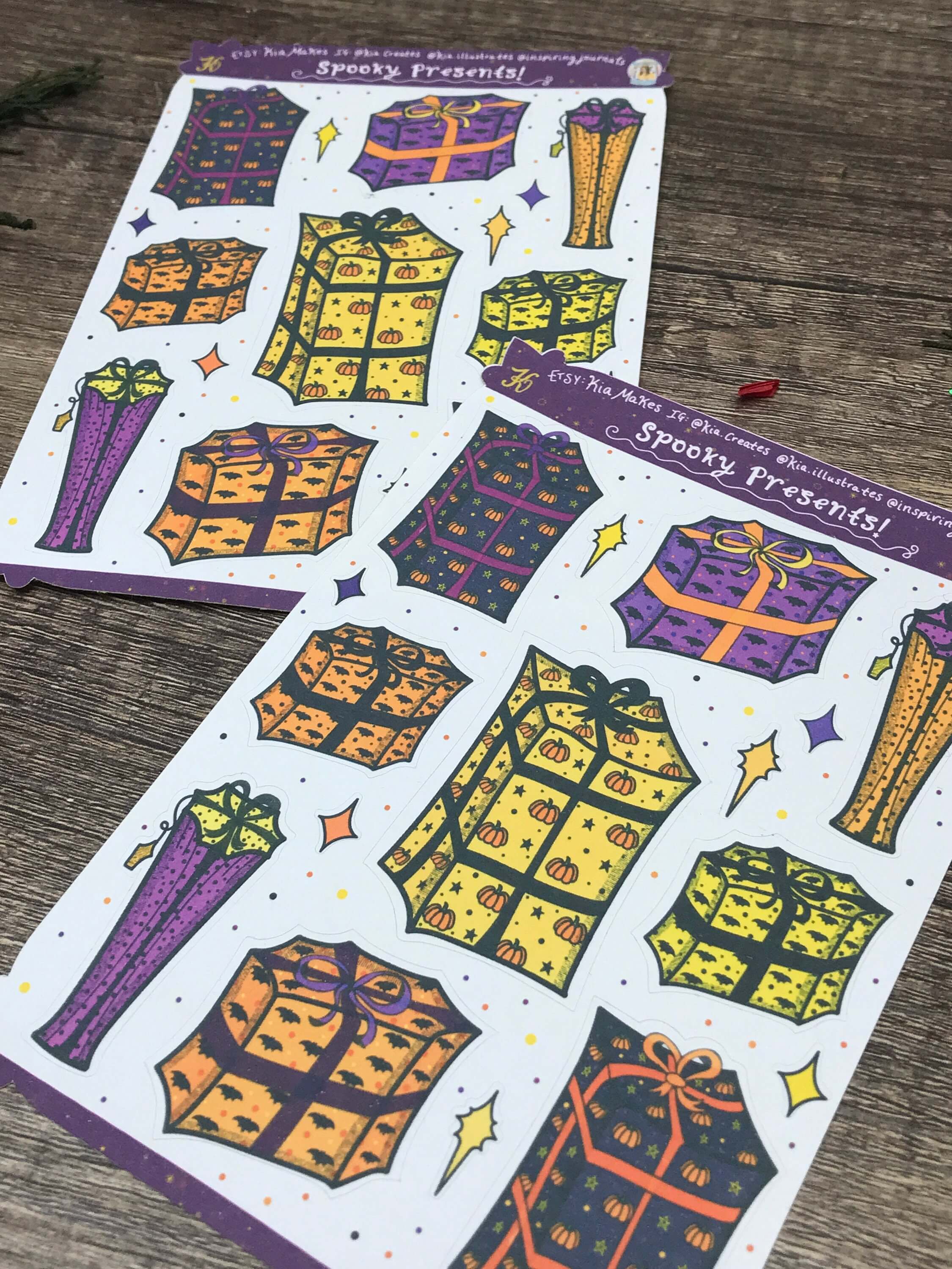 Spooky Gift Stickers | Cute Spookmas Presents • Kia Creates