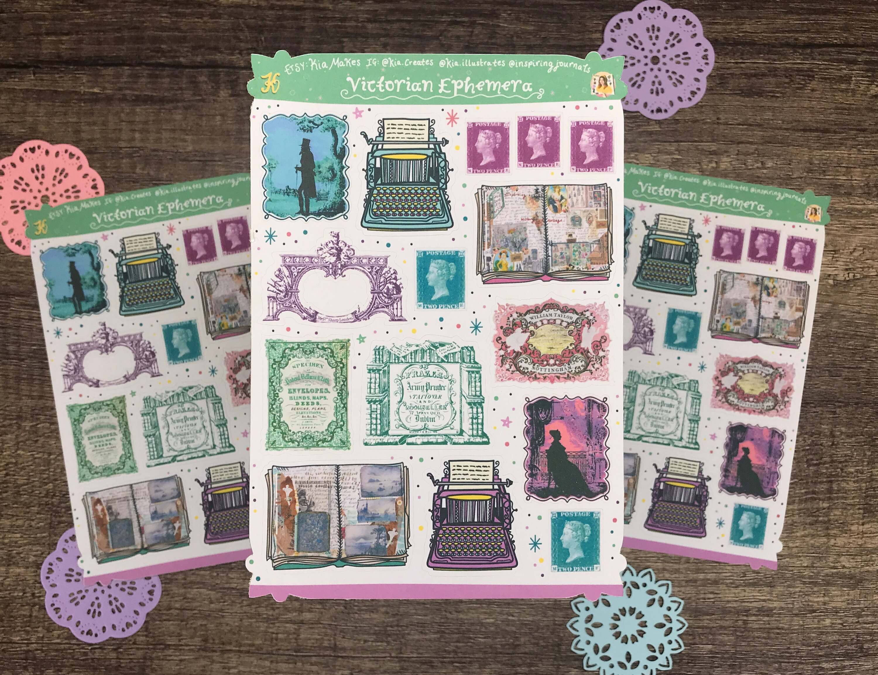 Victorian Sticker Sheets | Vintage Victoriana Inventions • Kia Creates