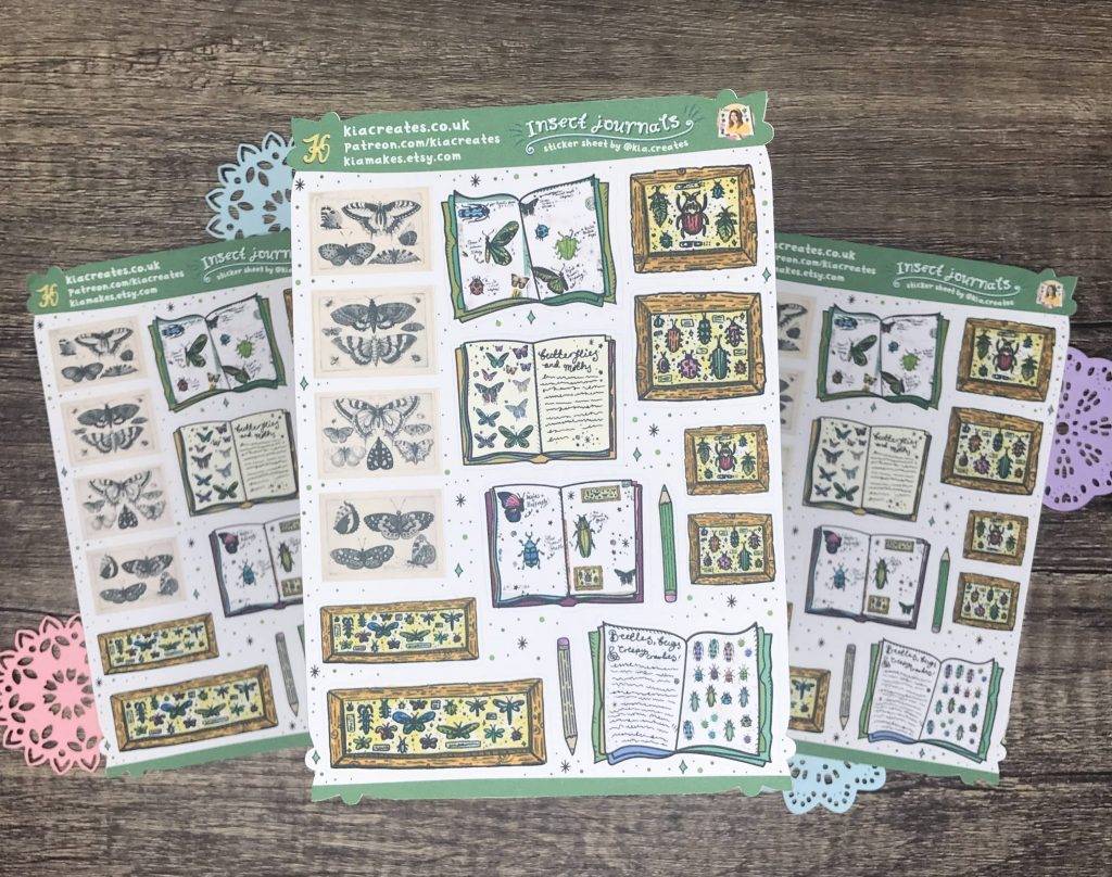 Insect Journals Stickers | Entomology Sticker Sheet • Kia Creates