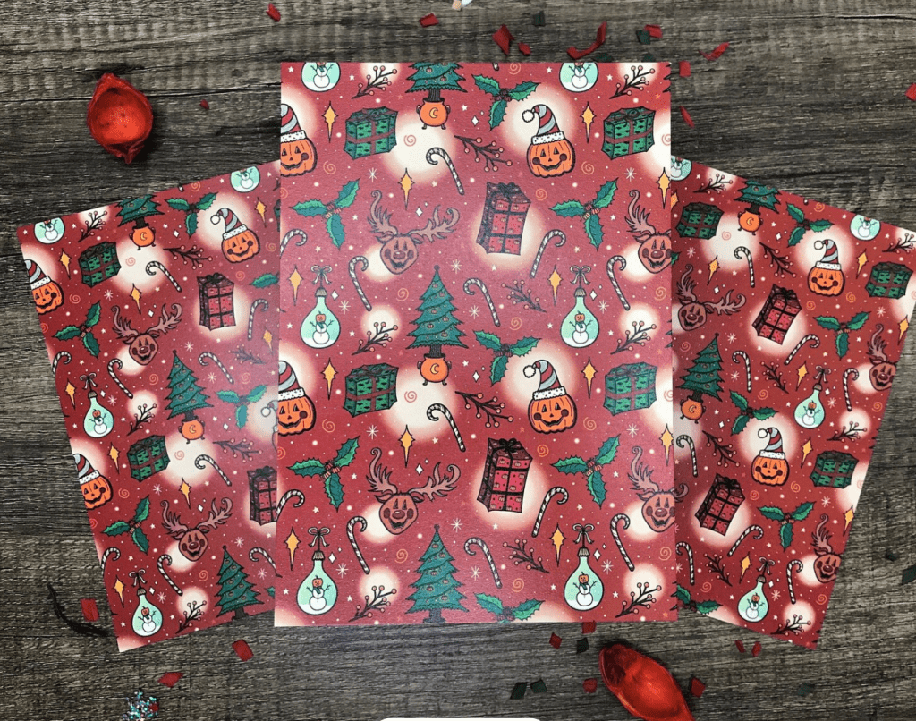 Pumpkin Christmas Paper | A5 Patterned Spookmas Paper for Journaling