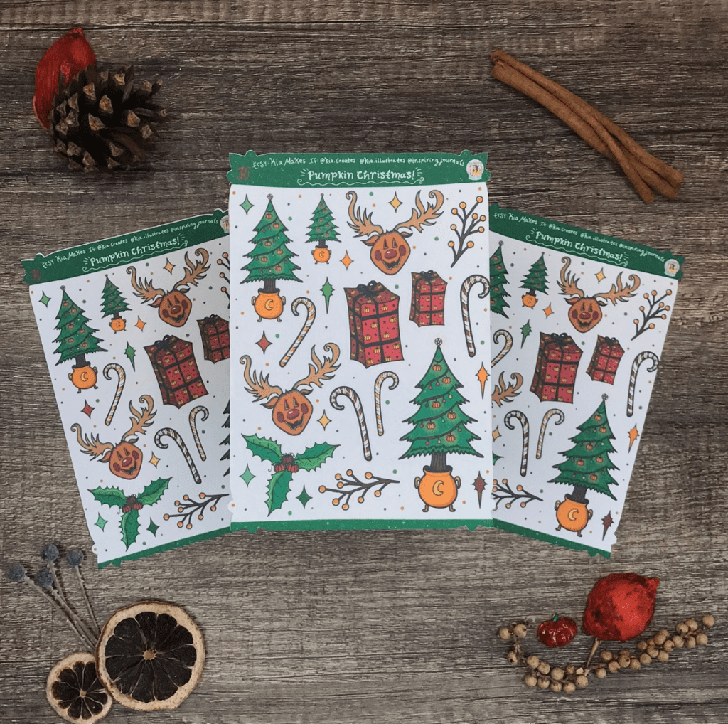 Spooky Christmas Sticker Sheet | Spookmas Journal Stickers