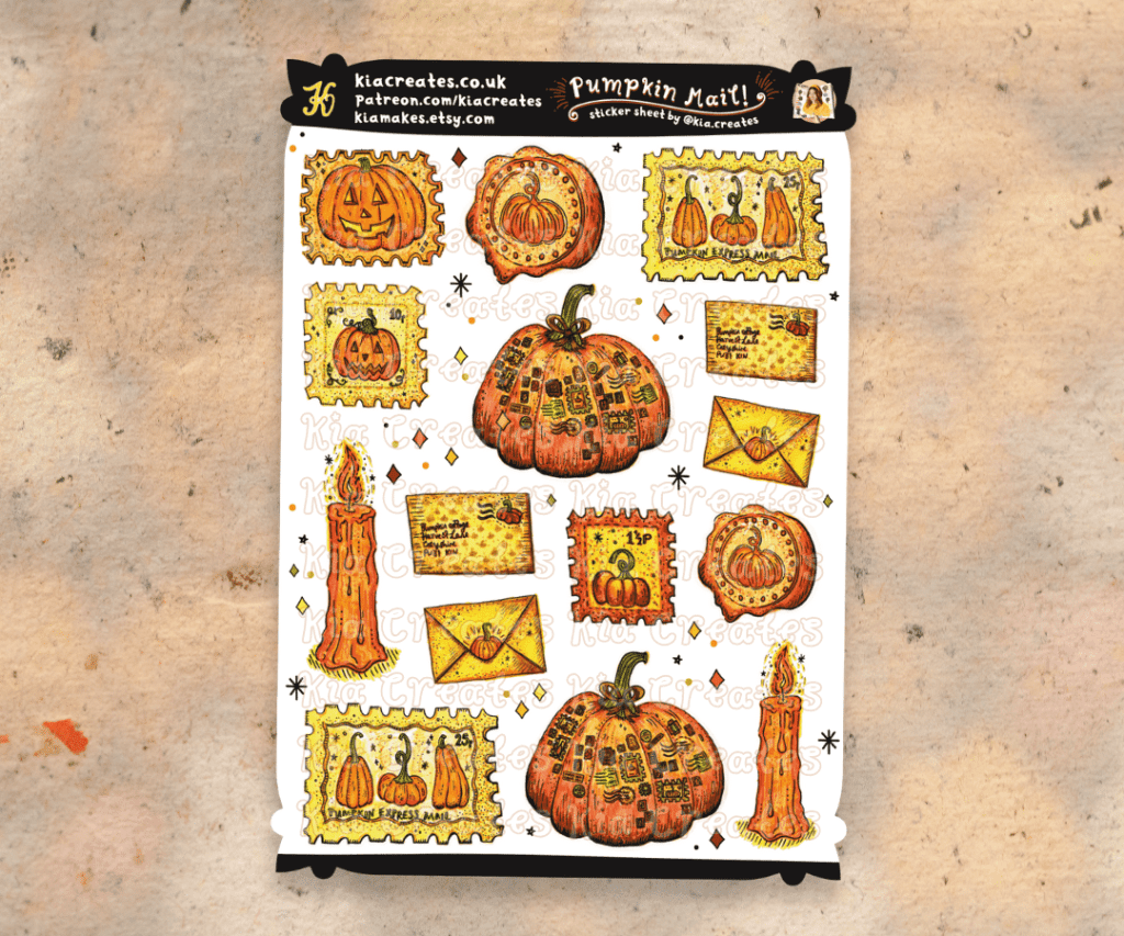 Pumpkin Mail Stickers • Halloween Pumpkin Stickers • Kia Creates