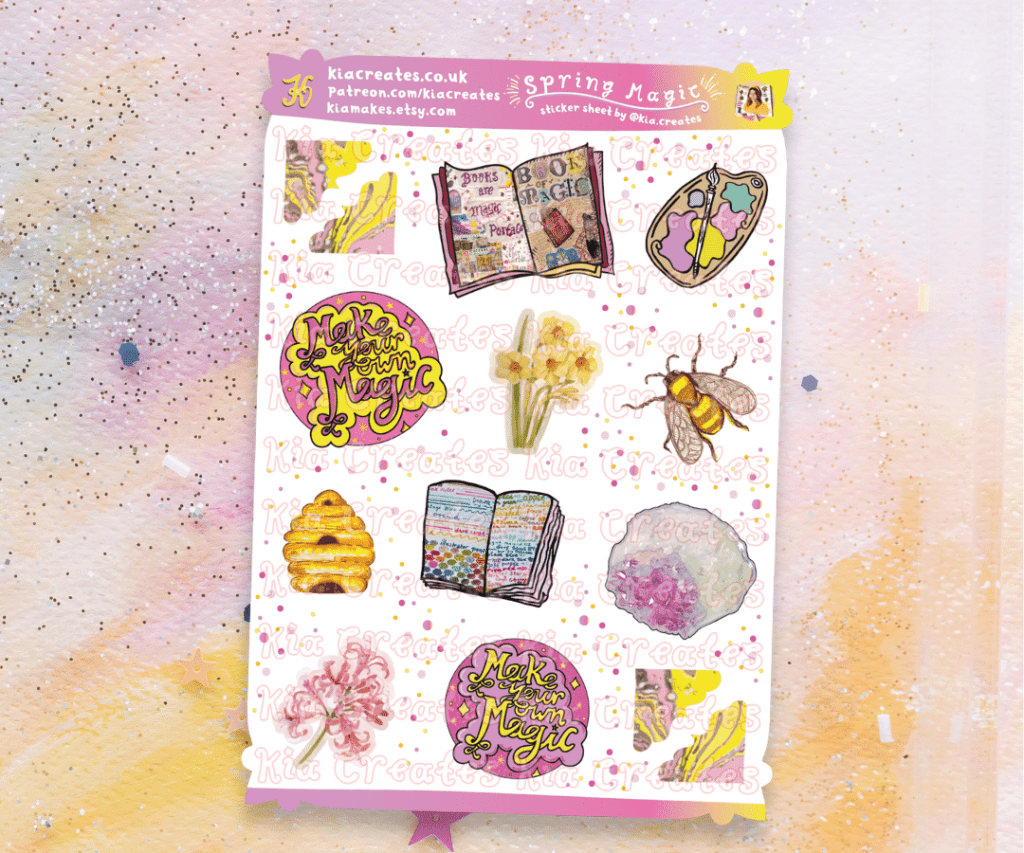 Spring Magic Stickers | Crystals, flowers, honey, art sticker sheet