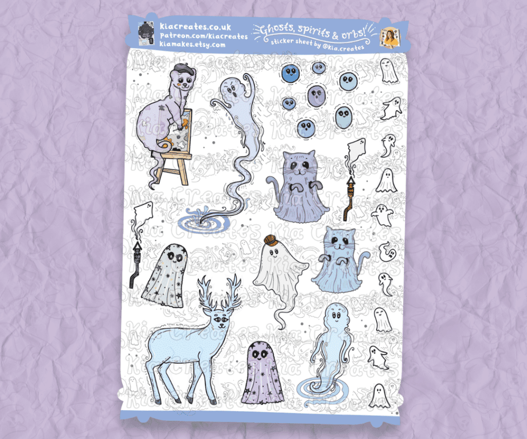 Cute Ghosts Sticker Sheet | Ghost Hunter Stickers