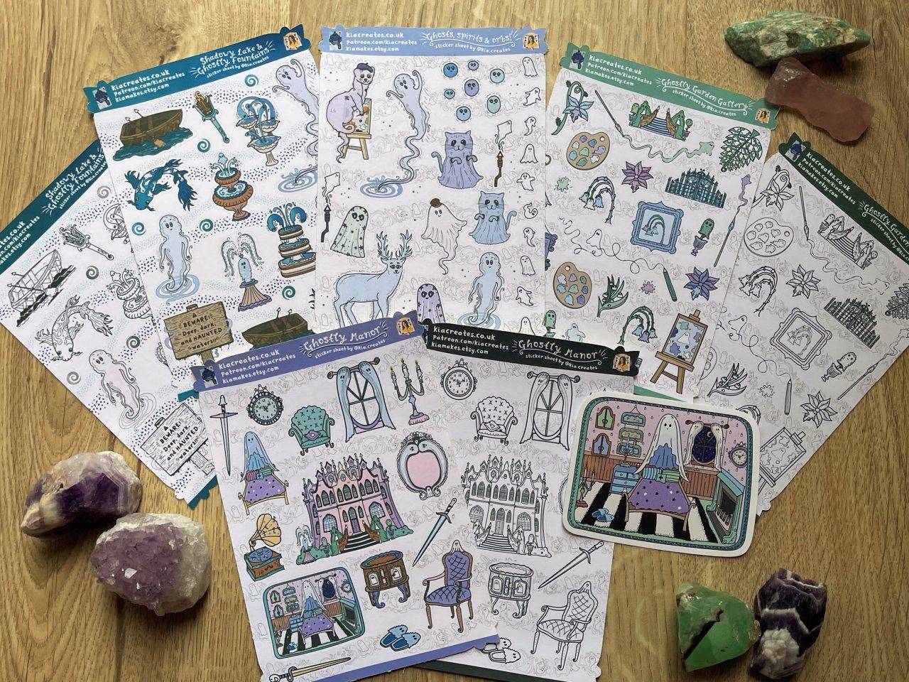 Cute Ghosts Sticker Sheet | Ghost Hunter Stickers