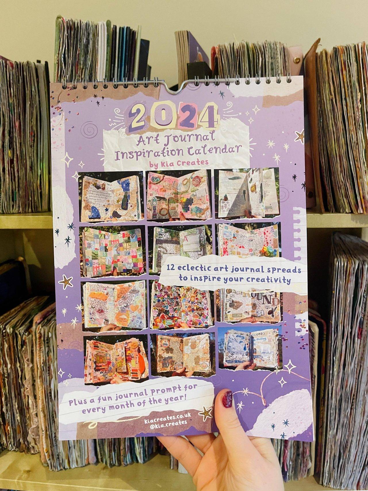 2024 Art Journaling Wall Calendar by Kia Creates | Creative Gifts