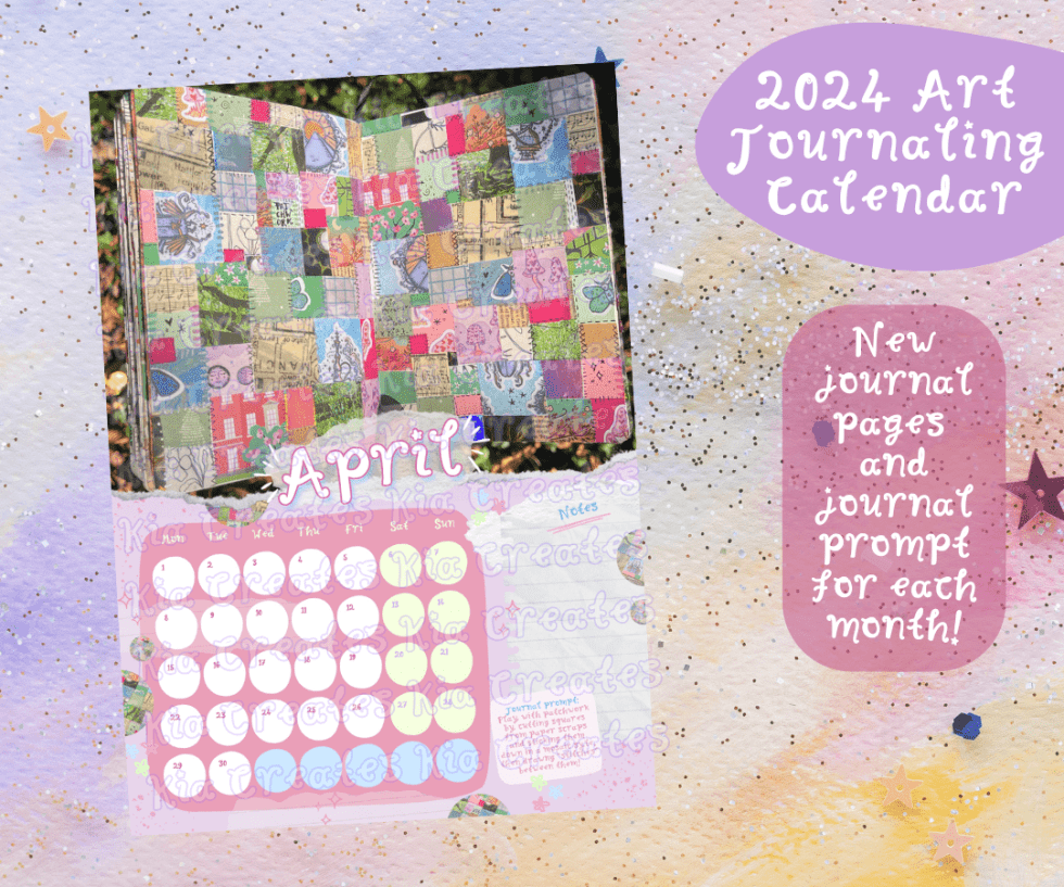 2024 Art Journaling Wall Calendar by Kia Creates | Creative Gifts