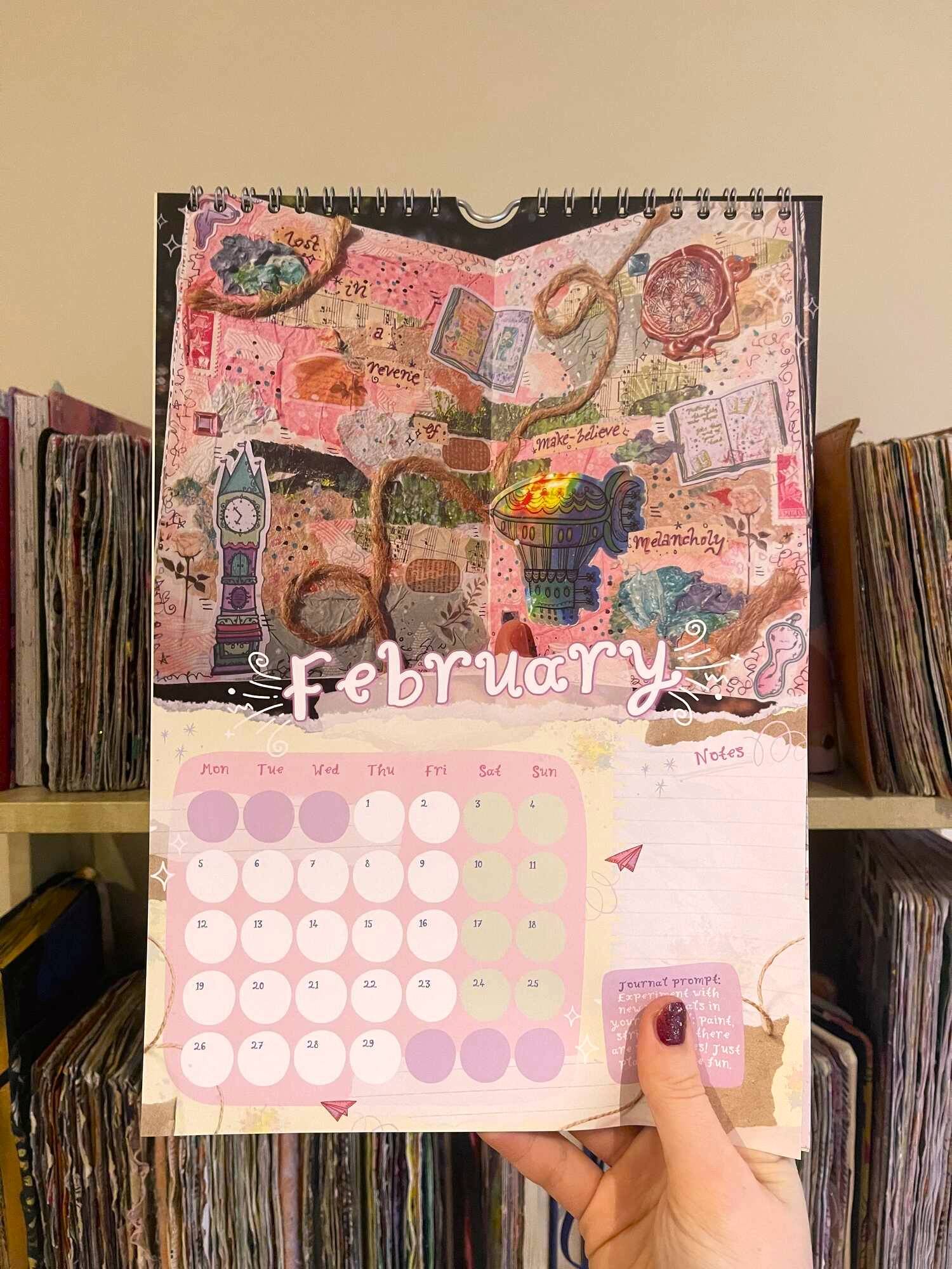 2024 Art Journaling Wall Calendar by Kia Creates | Creative Gifts