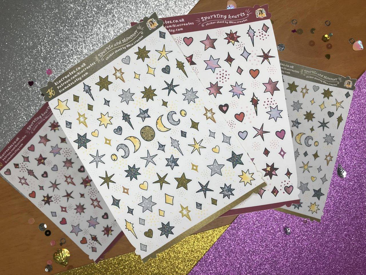 Sparkle Star Stickers | Diamond Star Doodles Deco Sticker Sheet