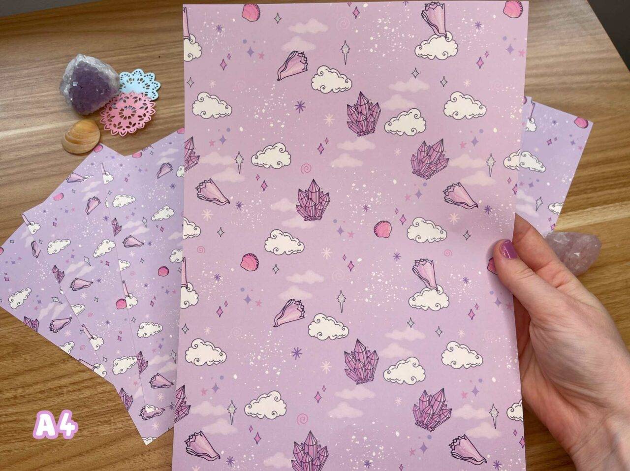 Crystals, Clouds and Shells Patterned Paper by Kia Creates
