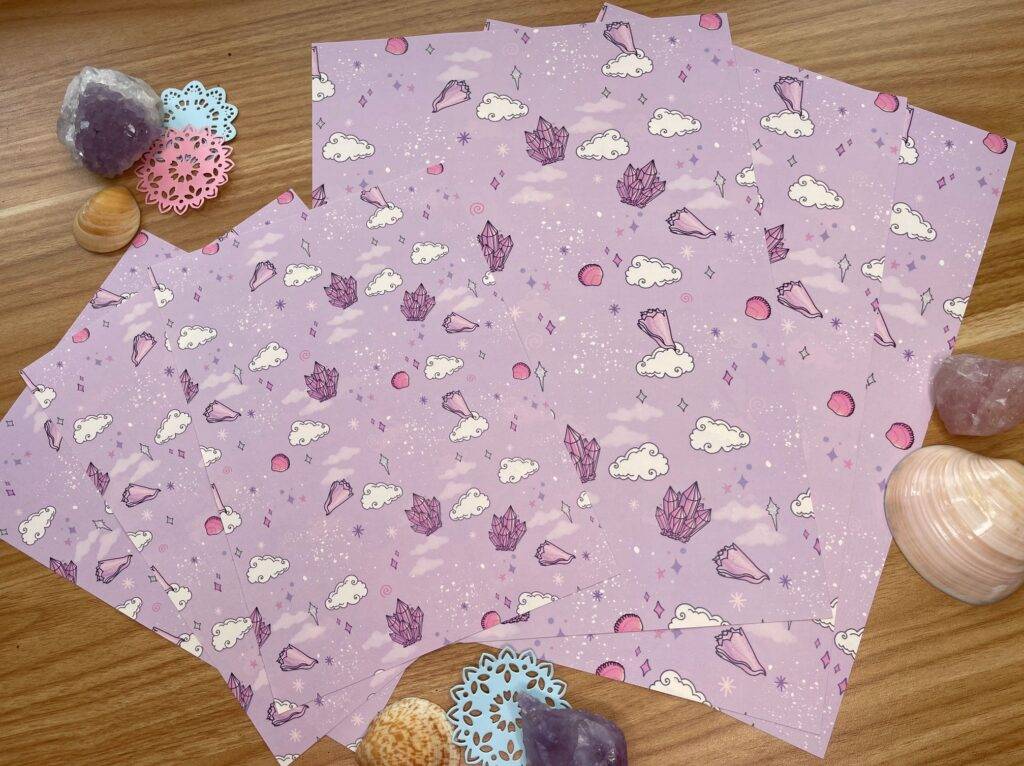 Crystals, Clouds and Shells Patterned Paper by Kia Creates
