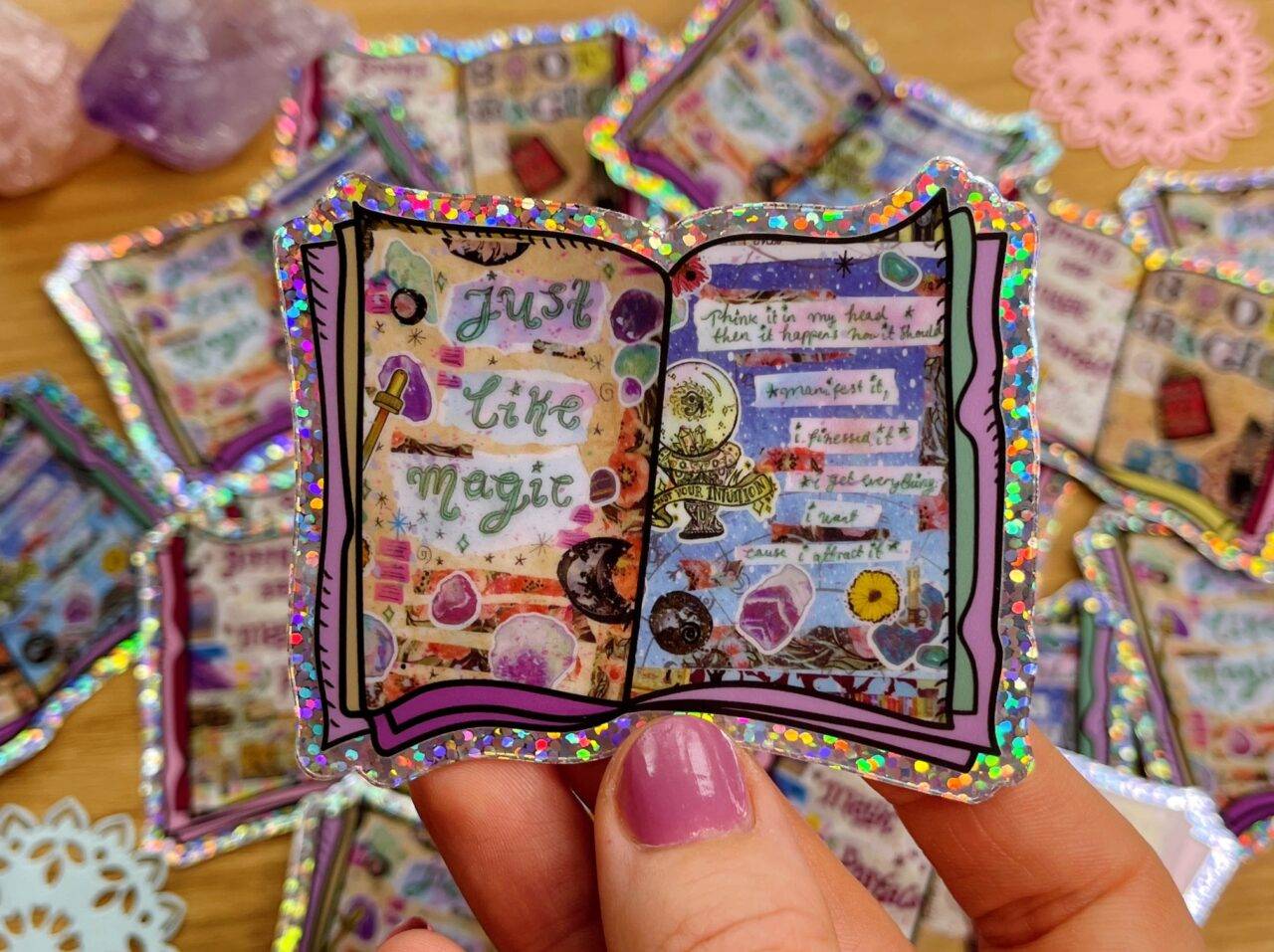 Glitter Journal Stickers | Magical Sparkly Vinyl Art Journal Stickers