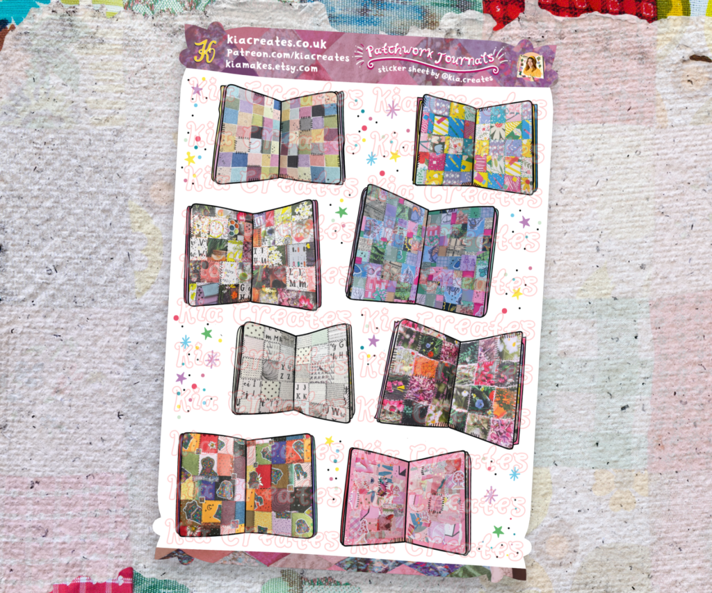 Patchwork Journals Sticker Sheet | Mini creative journal stickers • Kia ...