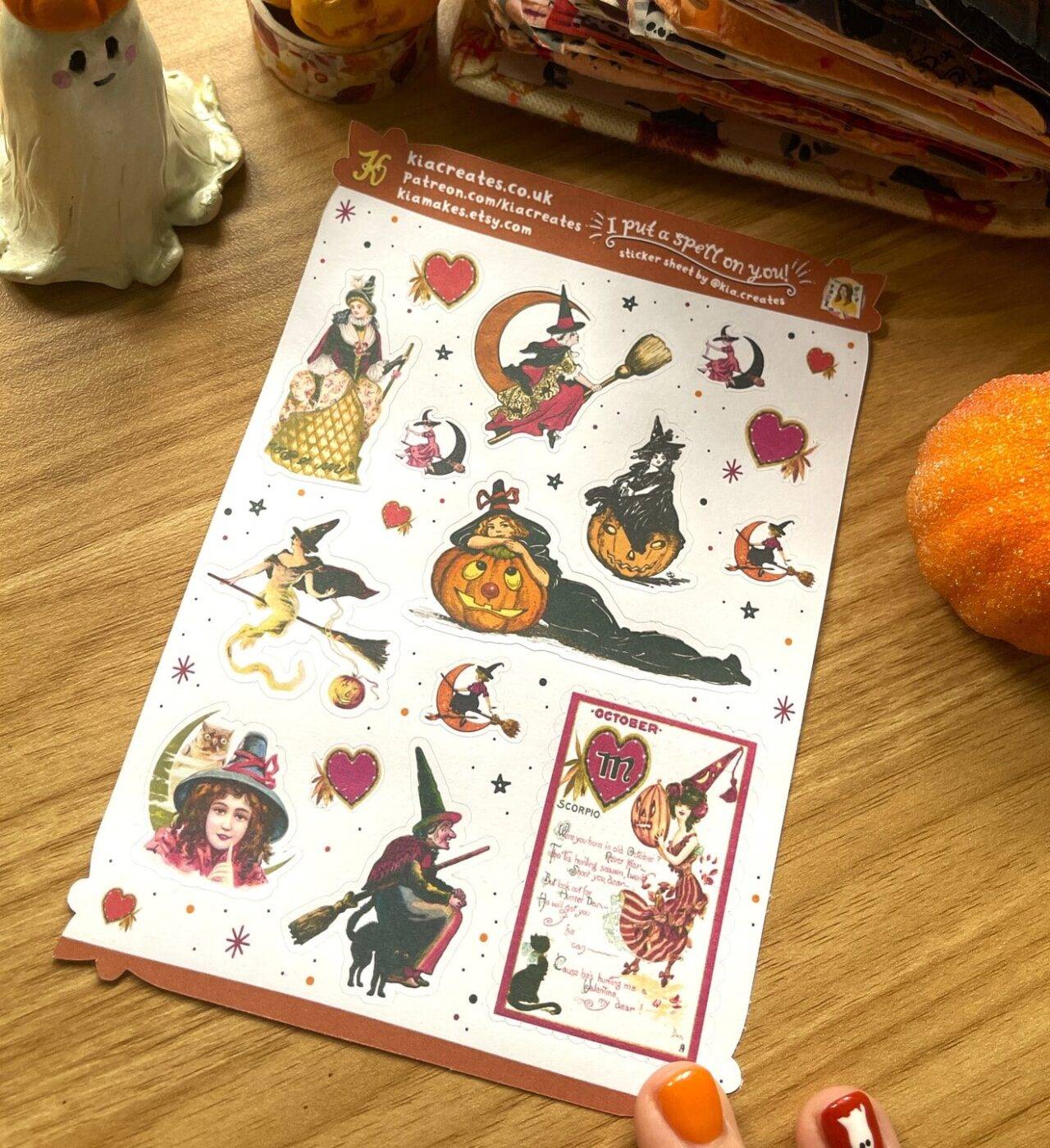 Vintage Halloween Witch Stickers | 'Love Witch' Stickers